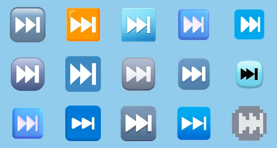 ⏭️ Emoji De Triángulo Doble Negro Apuntando Hacia La Derecha Con Barra ...